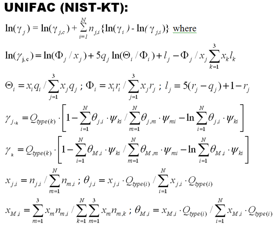 UNIFAC (NIST-KT) (Ternary)